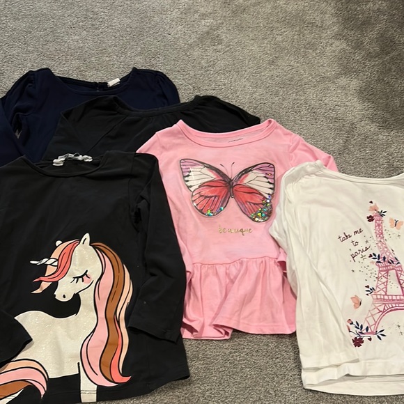 GAP | Shirts & Tops | 3t Long Sleeve Shirt Bundle Gap Hm Carters Unicorn Butterfly Paris Black ...